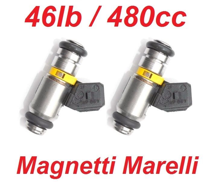 2 x Fuel Injectors for Harley Davidson 480cc 46lbs 5.3 g/sec Magnetti ...