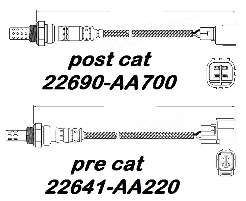 O2 SENSOR kit (2) 22641-AA220 + 22690-AA700 for SUBARU Liberty ...